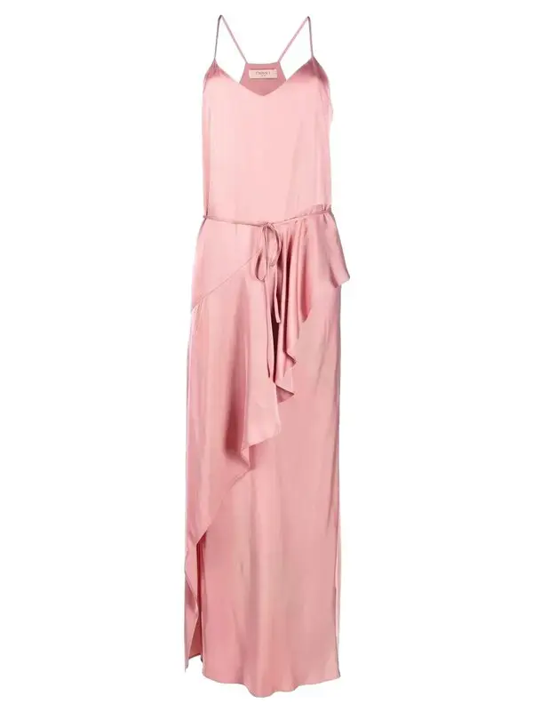 TWINSET Satin-finish Long Dress - Pink