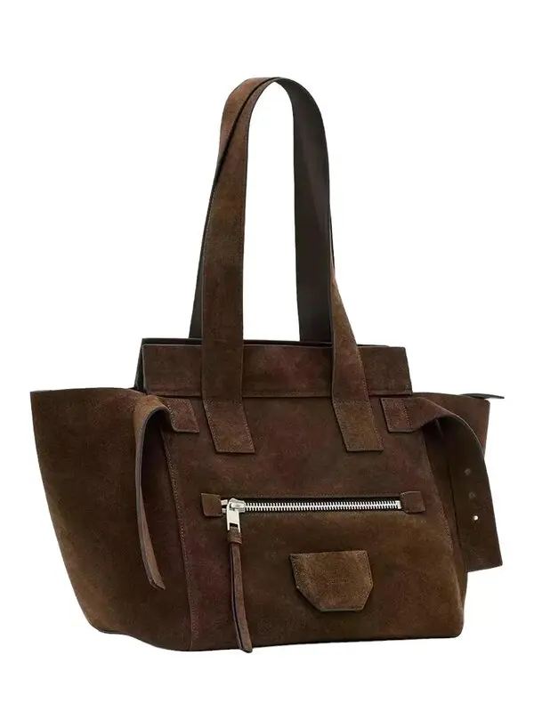 ALLSAINTS Perez Suede Shoulder Bag - Brown
