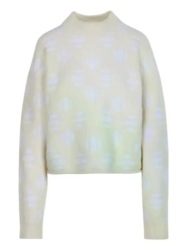 Aztech Mountain Snowflake Pattern Sweater - Neutrals