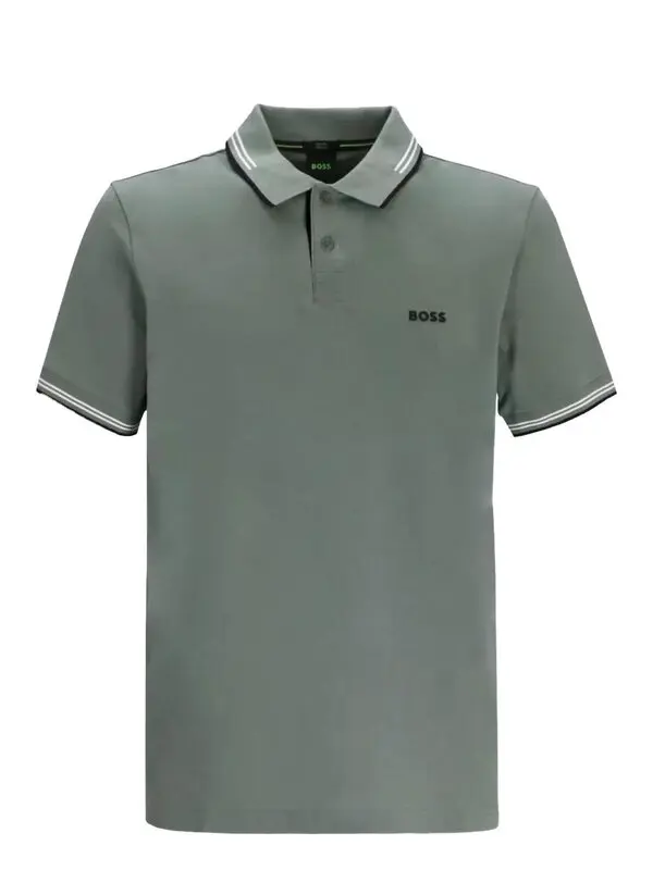 BOSS Logo-detail Polo Shirt - Grey