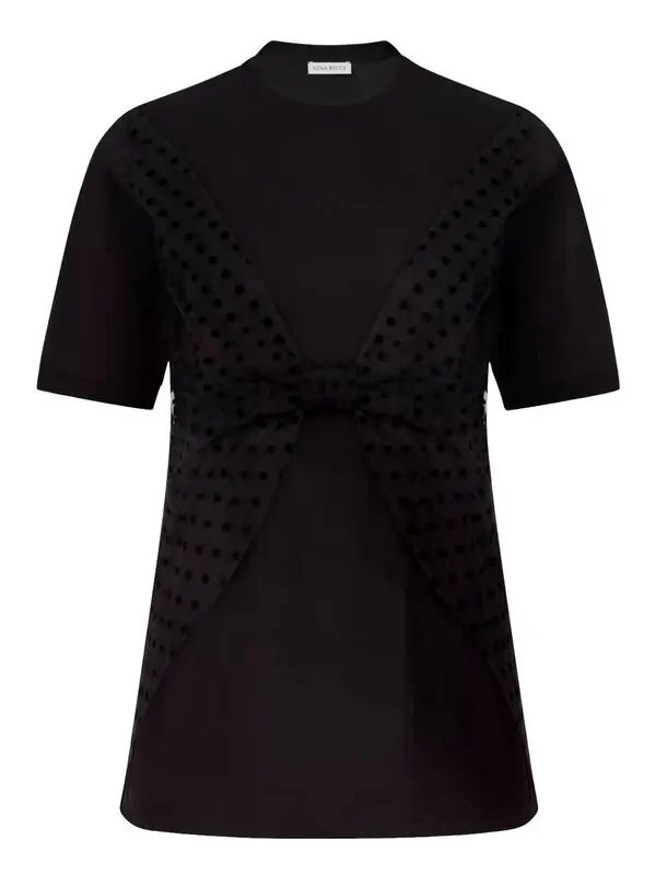 Nina Ricci Bow-detail Cotton T-shirt - Black