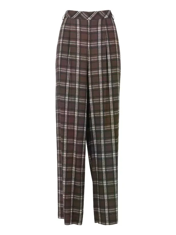 ERMANNO FIRENZE Plaid Trousers - Brown