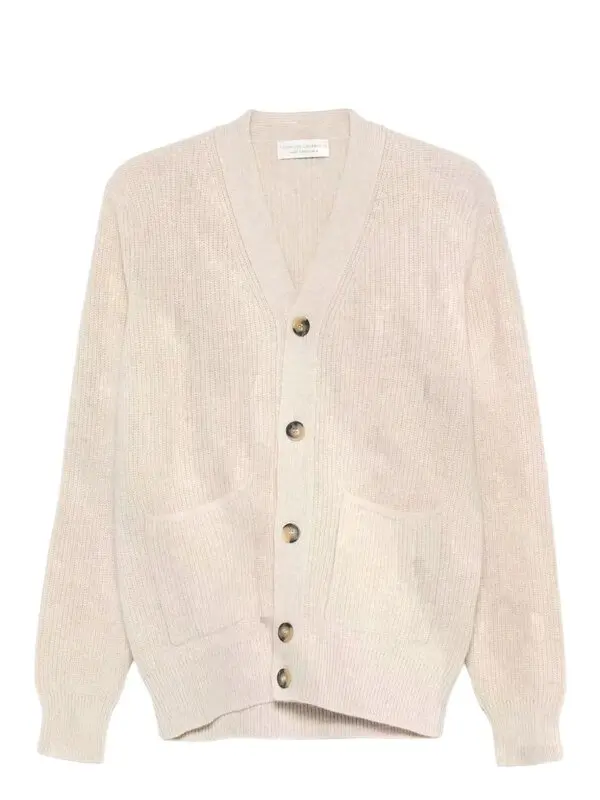 FILIPPO DE LAURENTIIS Button Pocket Wool Cardigan - Neutrals