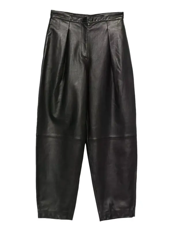 Liviana Conti Leather Trousers - Black