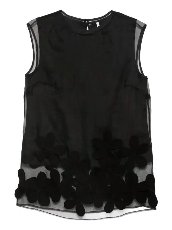 Liviana Conti Floral Detail Top - Black