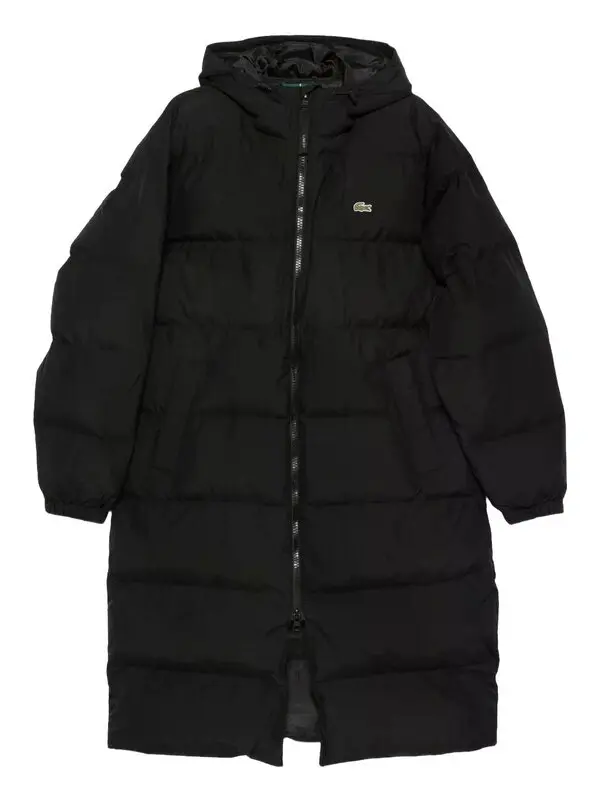Lacoste Hooded Puffer Coat - Black