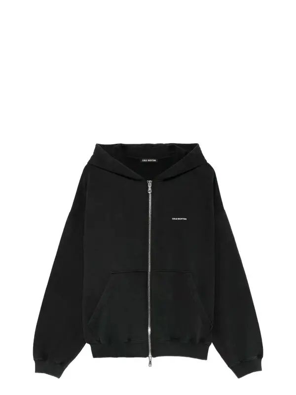 COLE BUXTON Zip Hooded Knitwear - Black