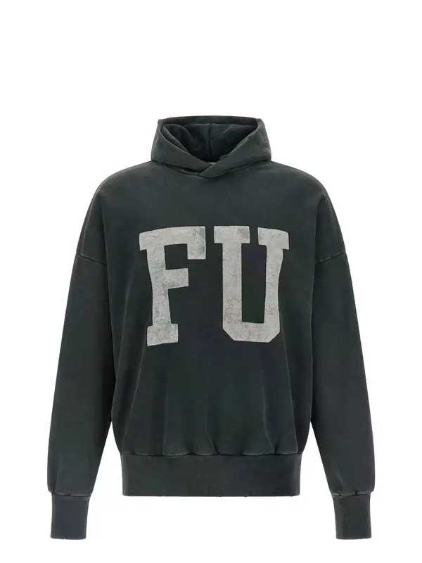 Fear Of God Print Long-sleeved Hoodie - Black