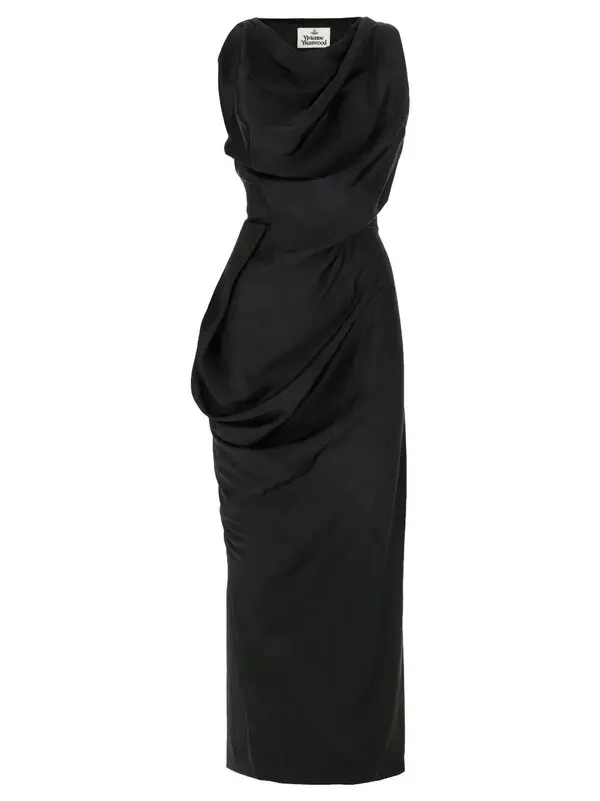 VIVIENNE WESTWOOD Long Fond Draped Dress - Black