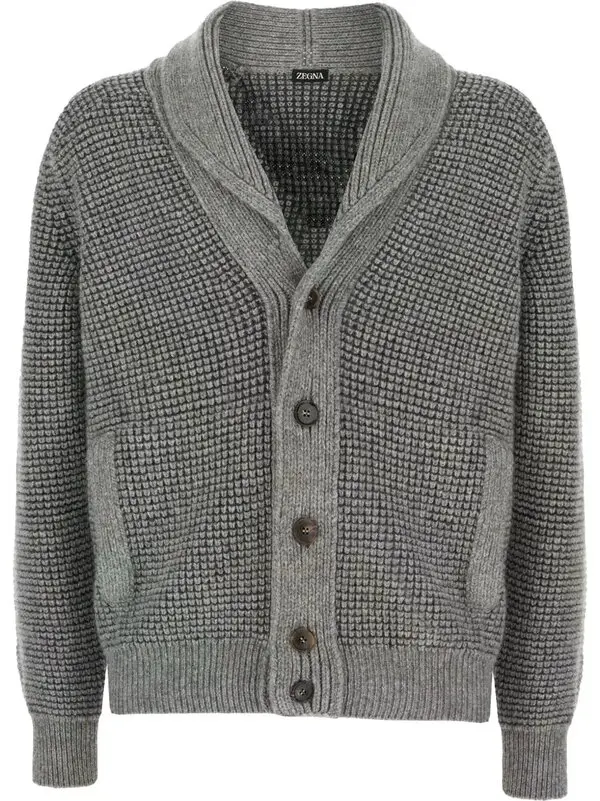Zegna Buttoned Shawl-collar Cardigan - Grey
