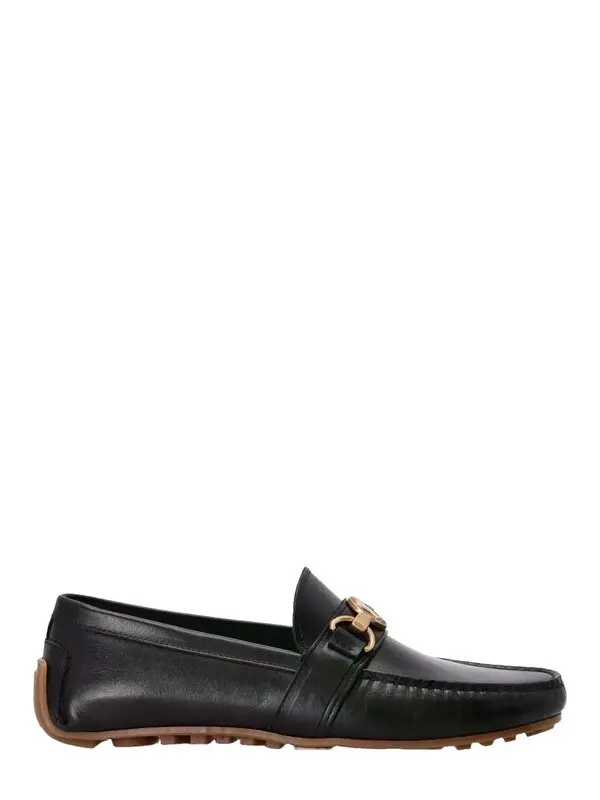 Moschino Leather Medallion-detail Loafers - Black