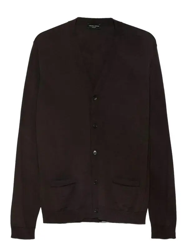 ROBERTO COLLINA V-neck Cardigan - Brown