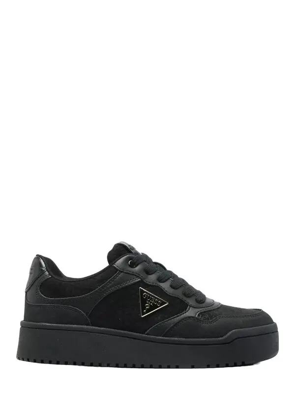 Guess Logo-plaque Sneakers - Black