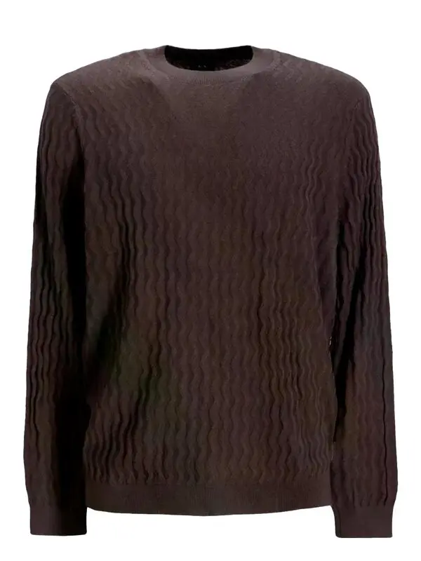 Armani Exchange Wavy Ribbed Sweater - Brown
