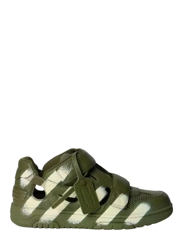 Off-White Out Of Office Striped-print Sneakers - Green