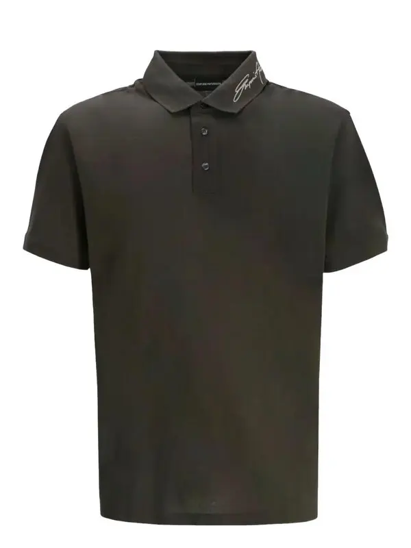 Emporio Armani Piqué Logo Polo Shirt - Brown