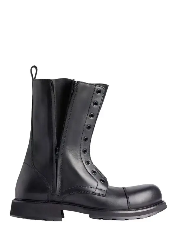 Balenciaga Truck Zip Leather Boots - Black