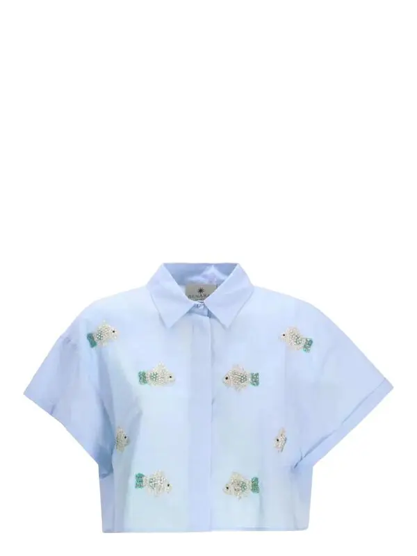 BENARAS BY CITRUS Embellished Fish Shirt - Blue