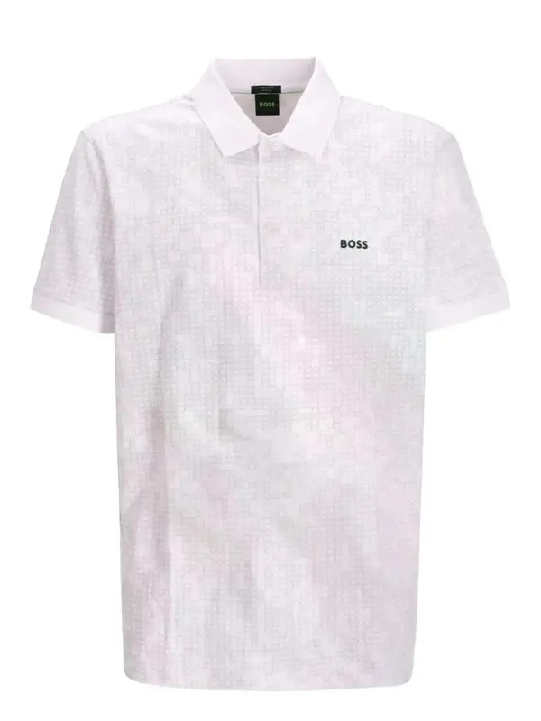 BOSS Geometric-pattern Polo Shirt - White