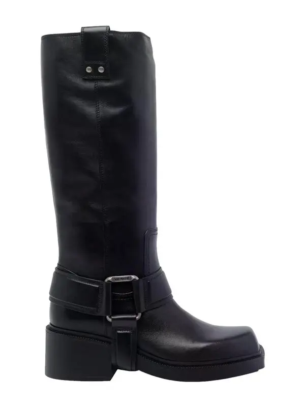 VIC MATIE 55mm Pampas Leather Boots - Black
