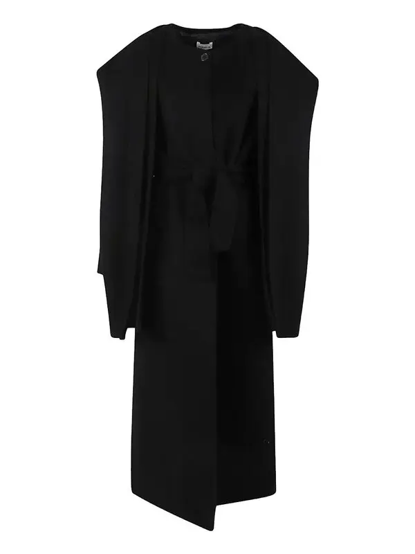 P.a.r.o.s.h Hooded Belted Coat - Black