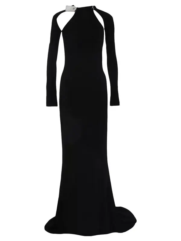 Off-White Crystal-embellished Maxi Dress - Black