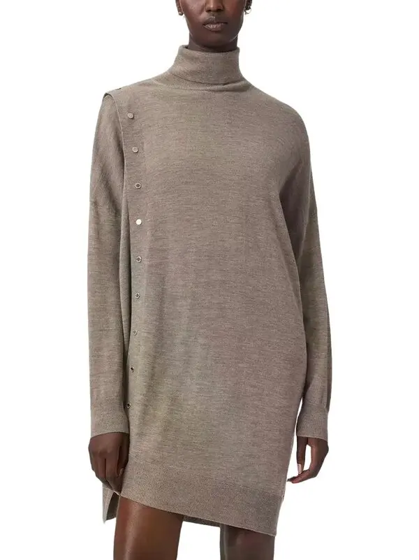 ALLSAINTS Umi Roll-neck Mini Dress - Neutrals