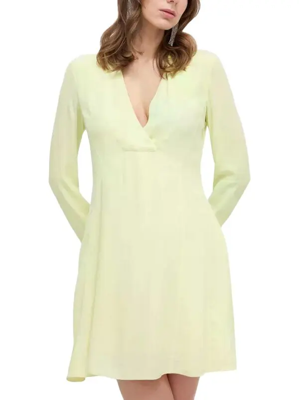 Patrizia Pepe Long-sleeve Wrap Mini Dress - Yellow