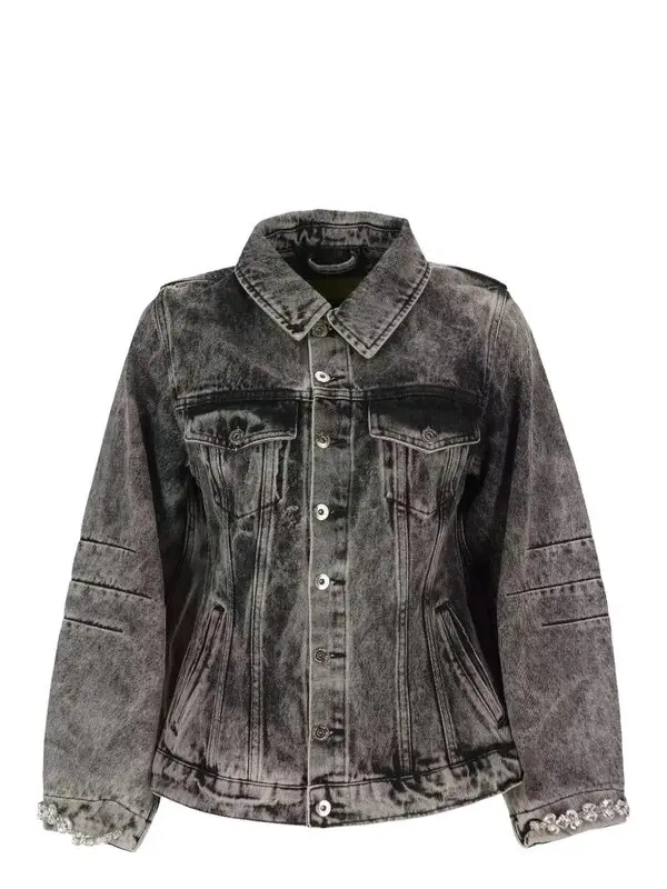 MARQUES' ALMEIDA Crystal-embellished Denim Jacket - Grey