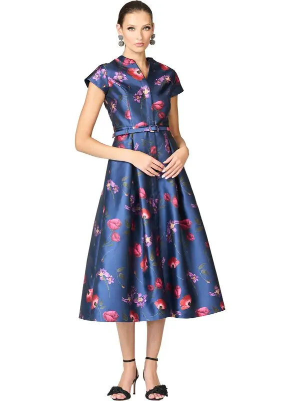Sachin & Babi Martine Printed Mikado Dress - Midnight Jardin