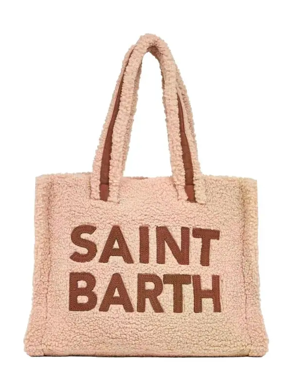 MC2 SAINT BARTH Logo-lettering Teddy Tote Bag - Neutrals