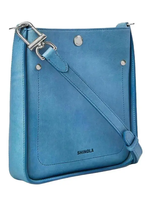 Shinola Studded Strap Satchel - Blue