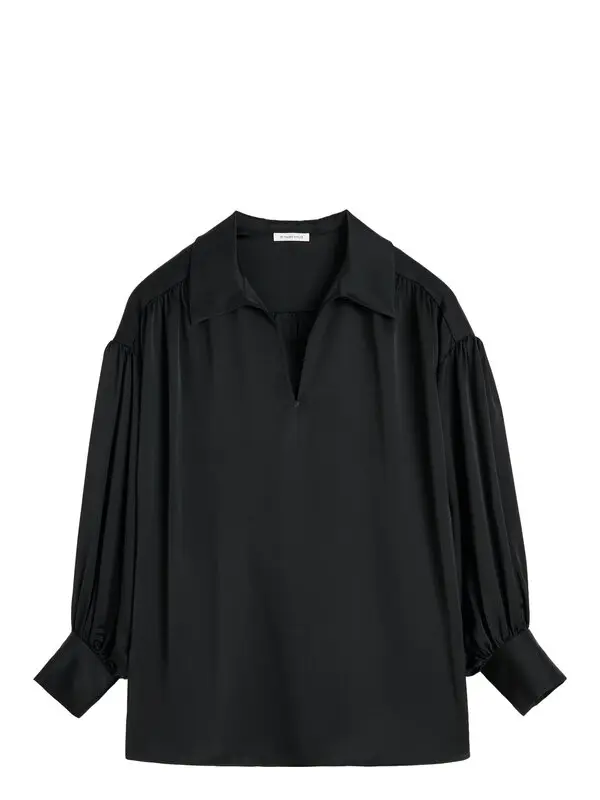 BY MALENE BIRGER Leonora Satin Blouse - Black