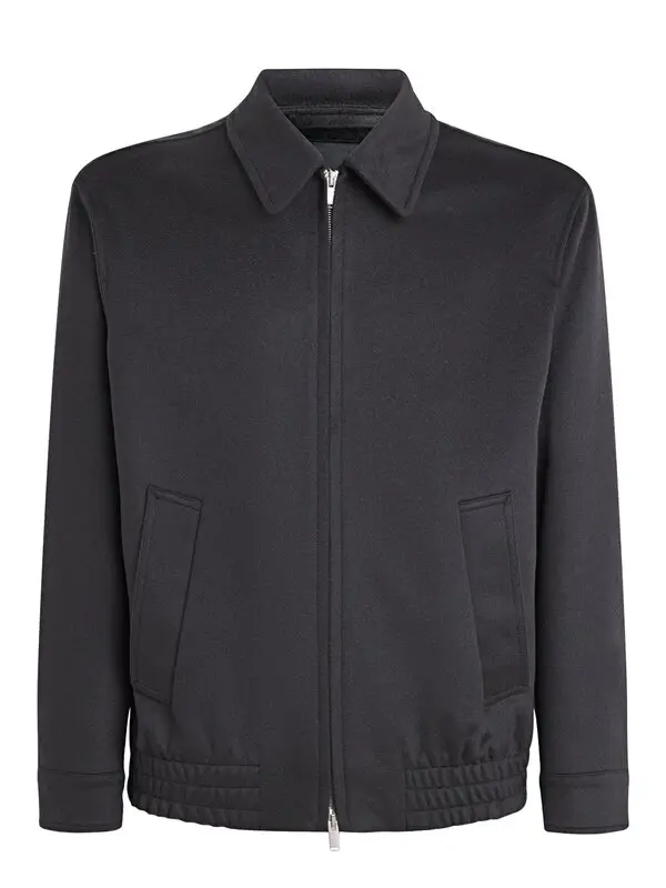 LARDINI Cashmere-wool Bomber Jacket - Navy