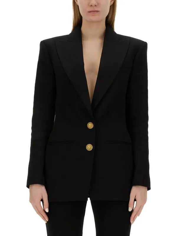 Balmain Single-breasted Wool Jacket - Black