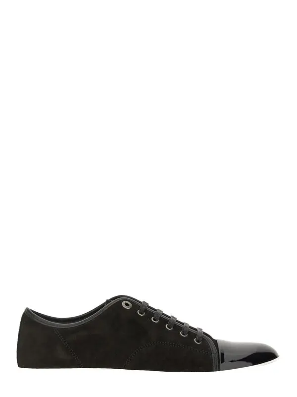 LANVIN Low Top Suede Sneakers - Black