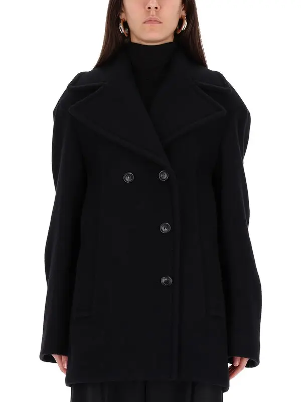 Sportmax Double-breasted Coat - Black