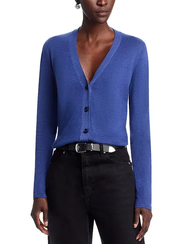 Majestic Filatures V-neck Cashmere Cardigan - Blue Moon