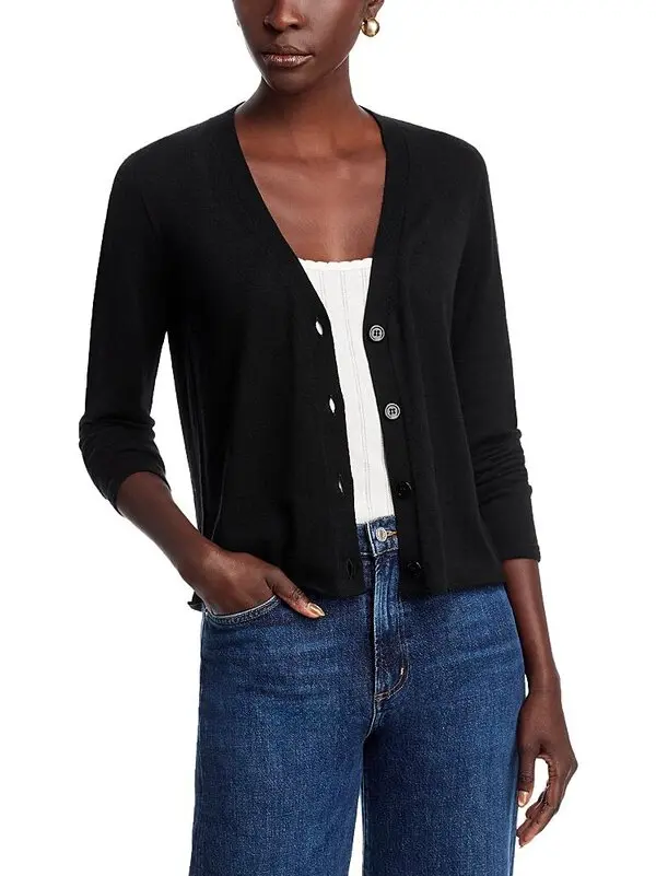 Majestic Filatures V-neck Cashmere Cardigan - Noir