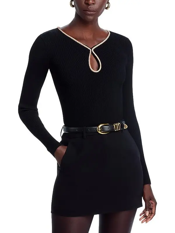Elie Tahari The Alana Keyhole Neck Sweater - Noir