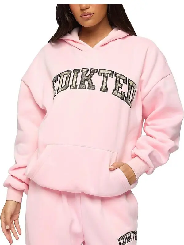 EDIKTED Camouflage Oversized Hoodie - Light-pink