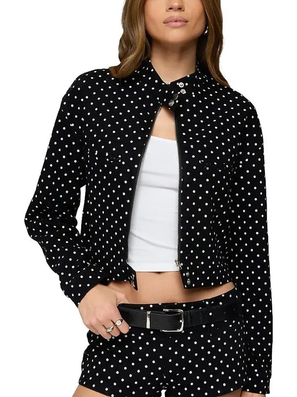 EDIKTED Tabitha Polka Dot Jacket - Black