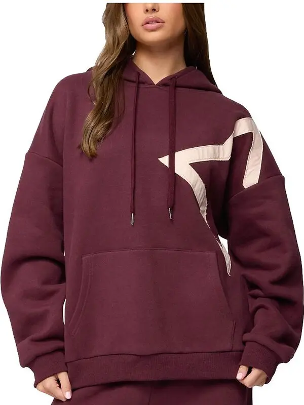 EDIKTED Starly Oversized Hoodie - Burgundy