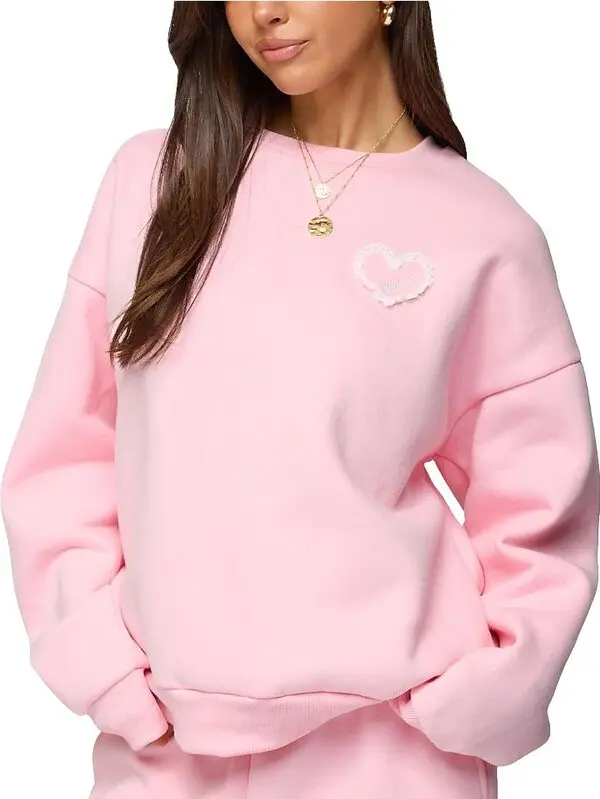 EDIKTED Love Oversized Sweatshirt - Light-pink