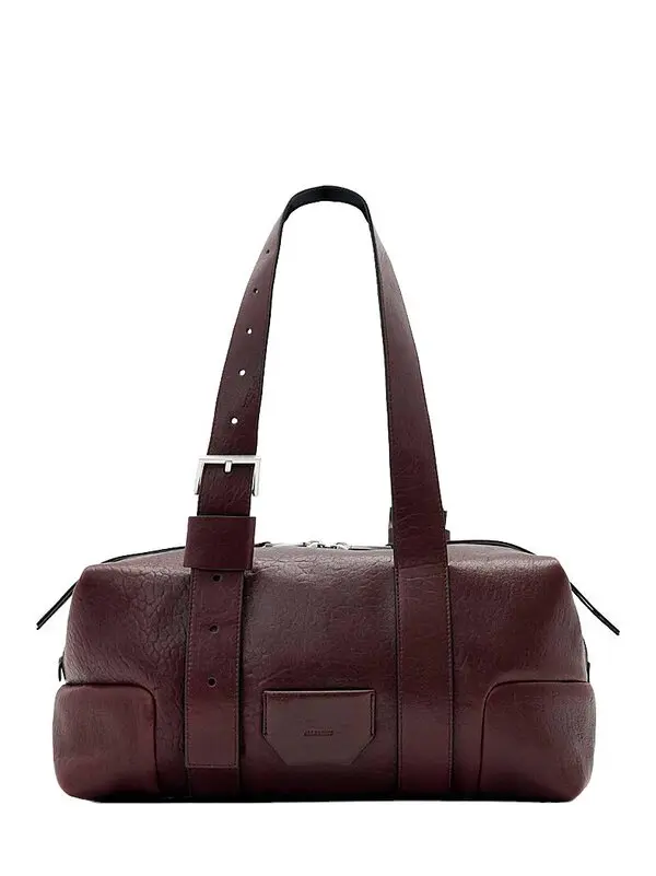 ALLSAINTS Ares Grained Leather Shoulder Bag - Port Red