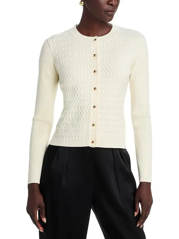 TOCCIN Elise Crewneck Cardigan - Ivory