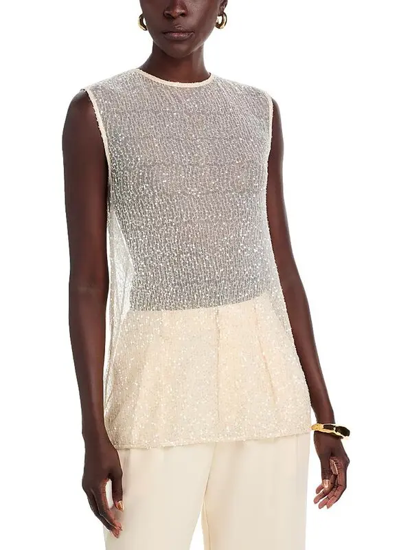 Rue Sophie Ananya Sequin Top - Creme