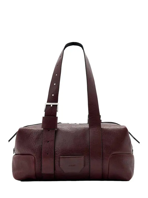ALLSAINTS Ares Grain Leather Shoulder Bag - Port Red
