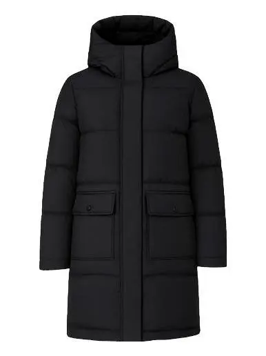 QUARTZ CO. Chloe Ca Hooded Down Winter Jacket - Black
