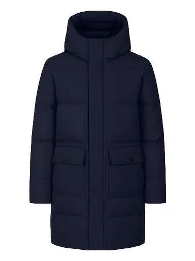 QUARTZ CO. Chloe Ca Hooded Down Winter Jacket - True Navy